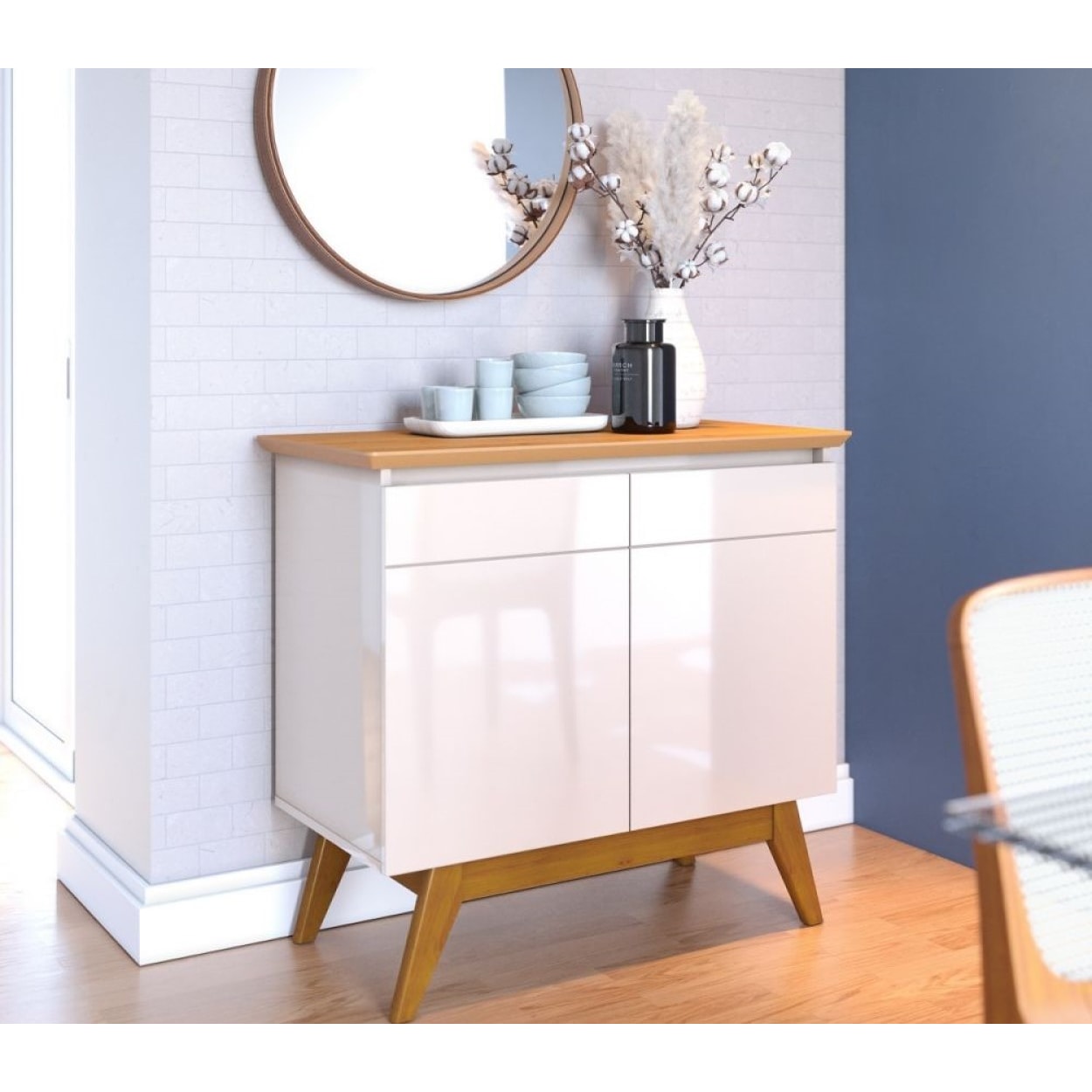 Buffet Classic 2 Portas Imcal Off White Nature - Eletrolar