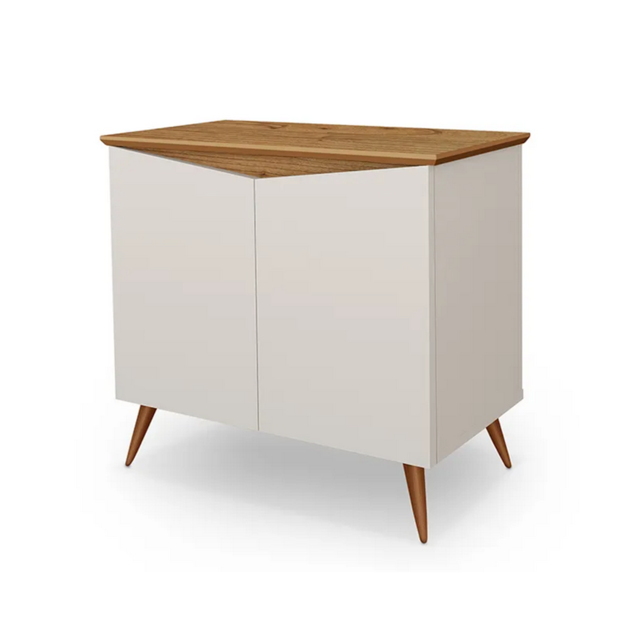 Buffet Encanto 2 Portas Pés Palito Off White Nature - Eletrolar